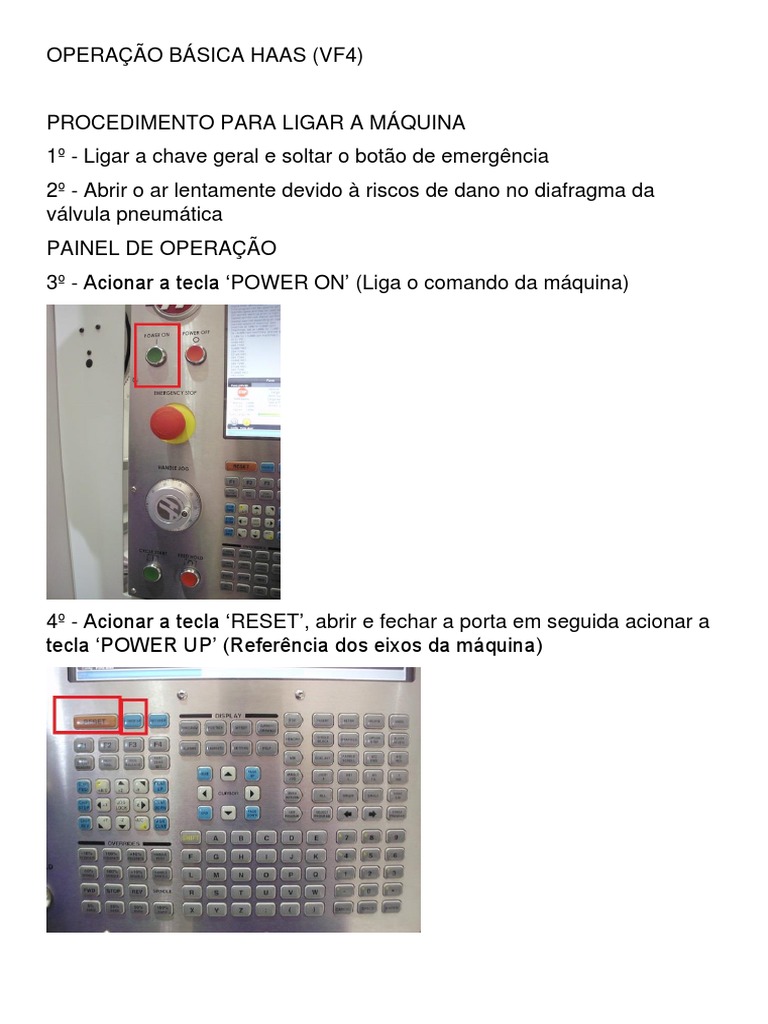 Guia de Operação Básica Haas VF4 | PDF