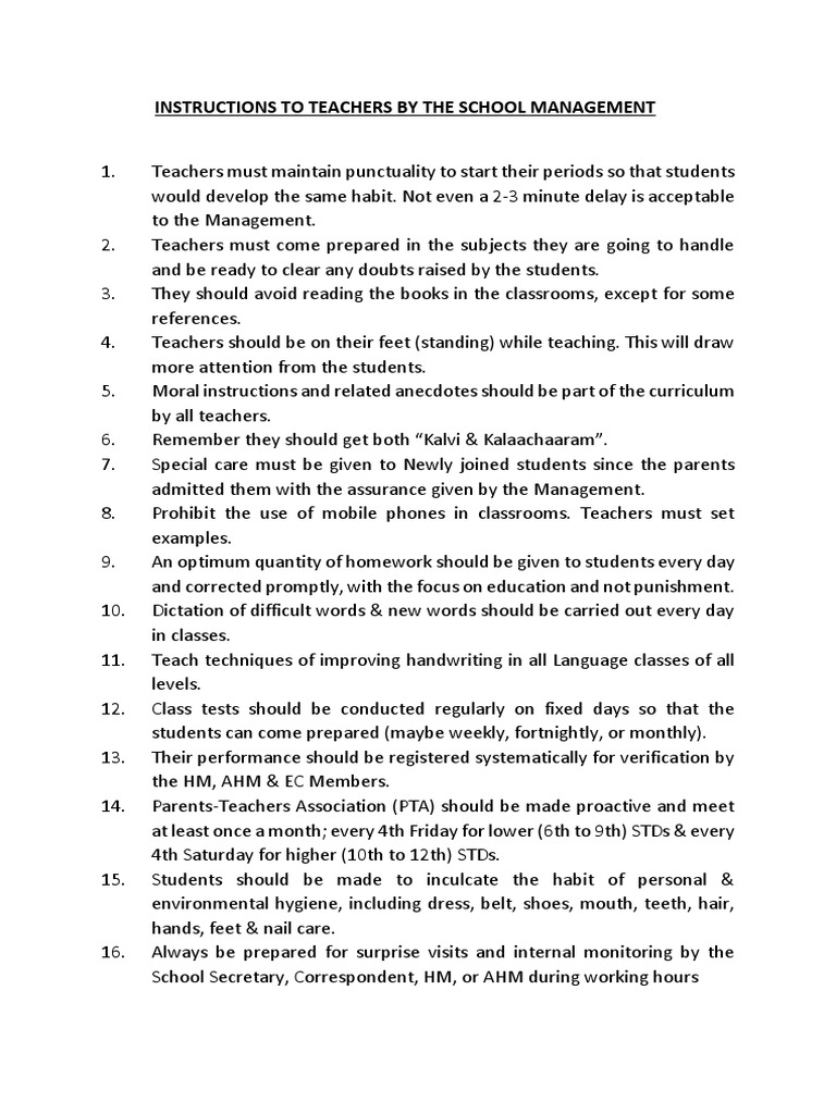 Teacher Guidelines for School Conduct | PDF | Teachers