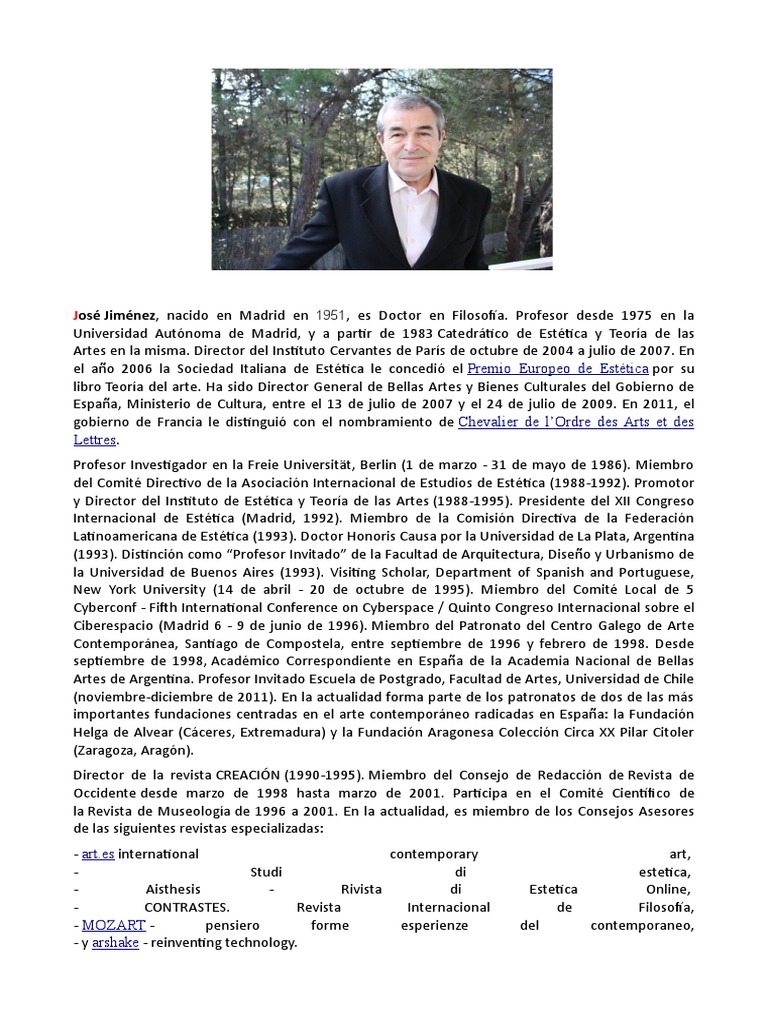 Biografía José Jimenez | PDF | Arte