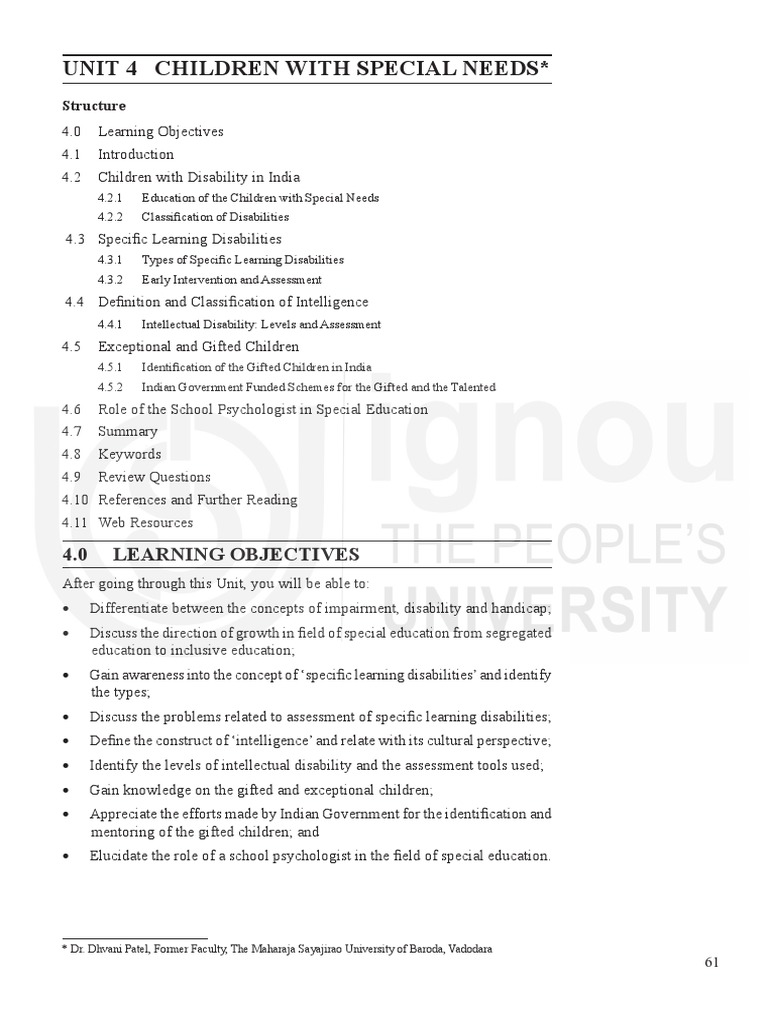Unit 4 | PDF | Intellectual Disability | Intellectual Giftedness