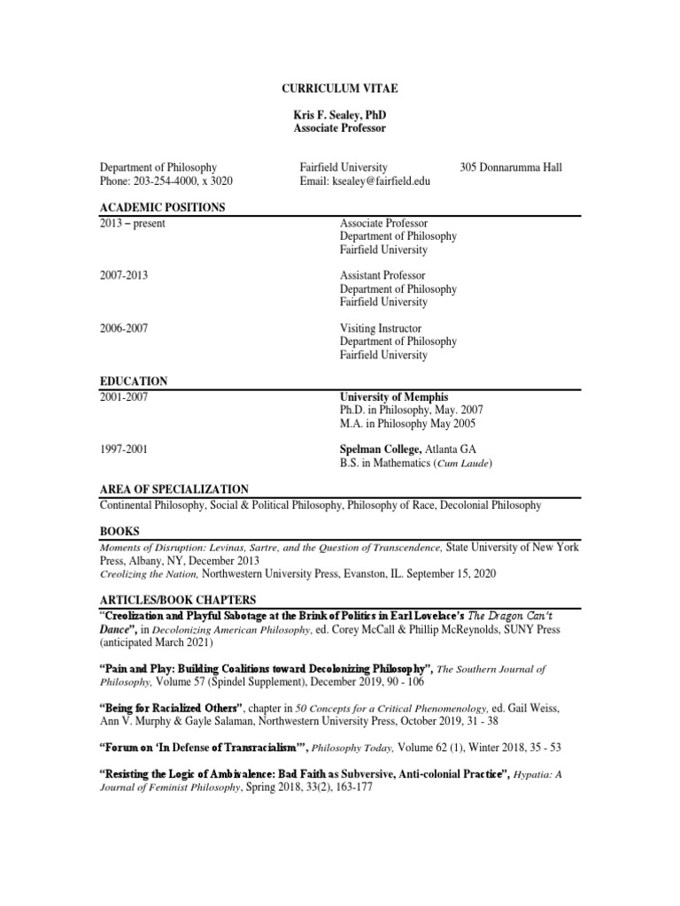 CV Kris Sealey | PDF