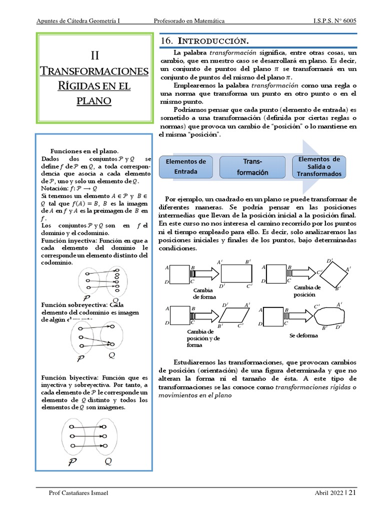 4 - Transformaciones Rigidas | PDF | Función (Matemáticas) | Matemáticas