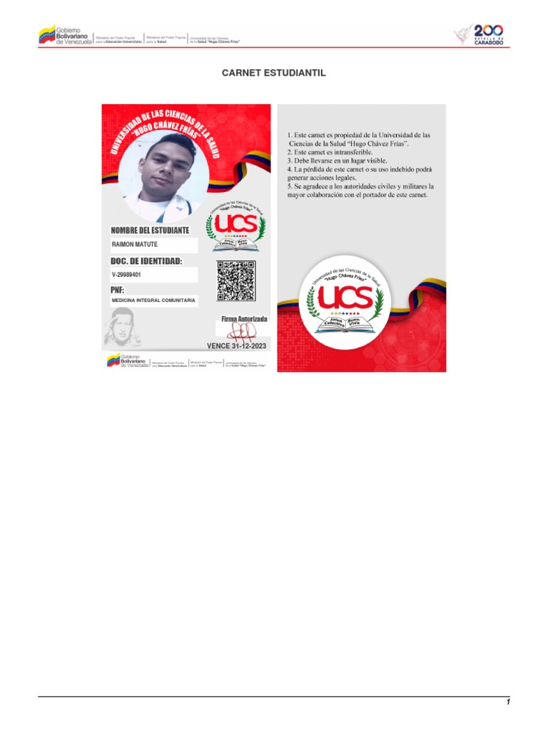 Carnet Estudiantil | PDF