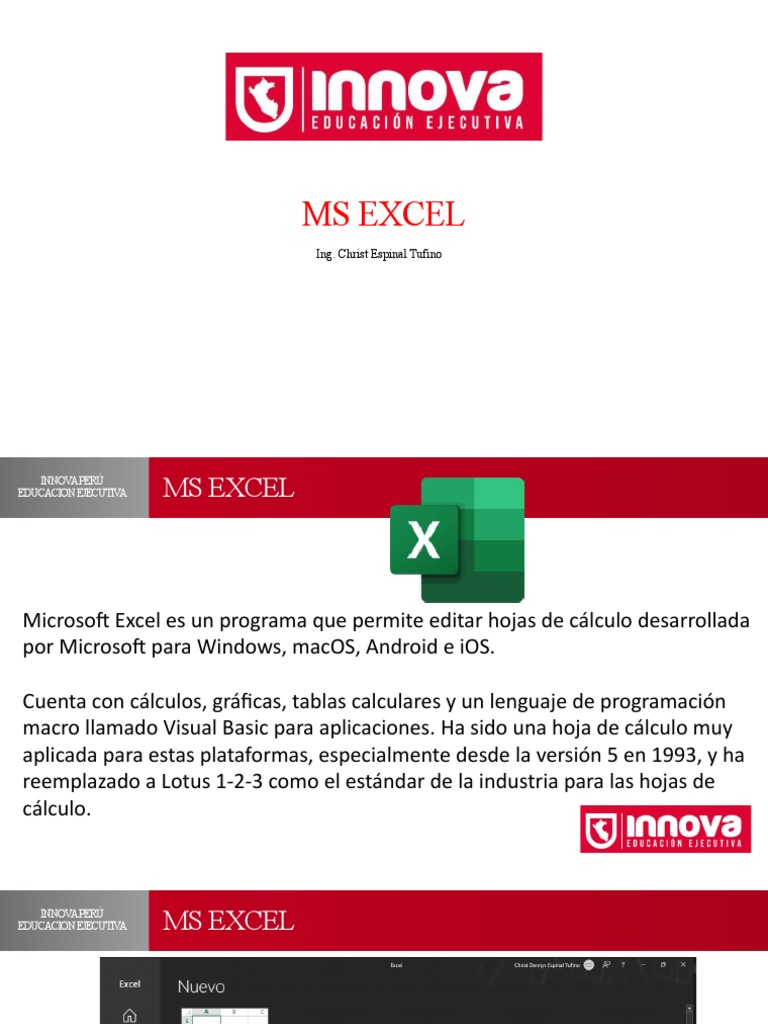 Innova 03 - MS Excel | PDF | Microsoft Excel | Software de microordenador