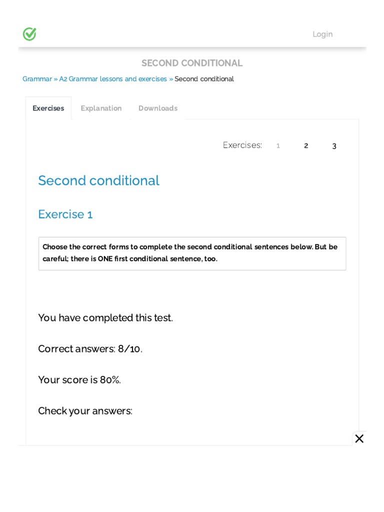 Second Conditional Test English Pdf Language Mechanics Syntax