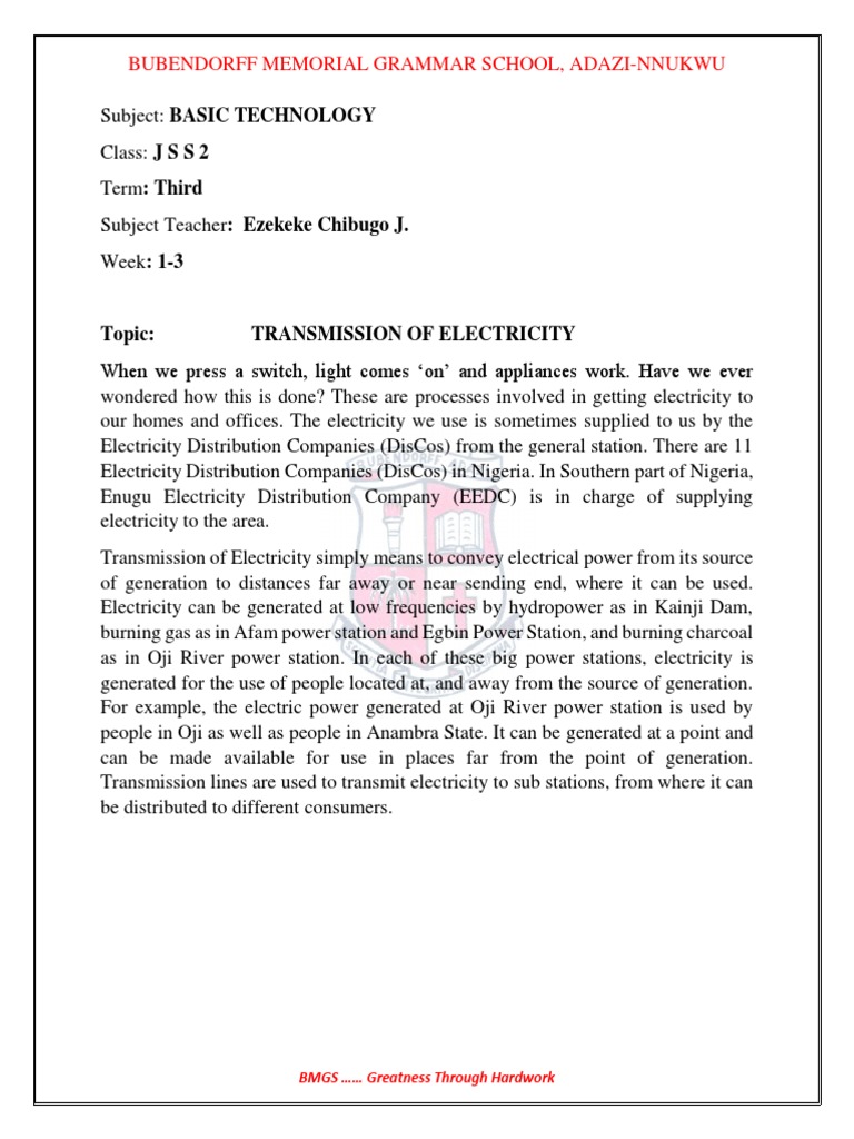 Basic Tech. Jss 2 Week 1-3 | PDF
