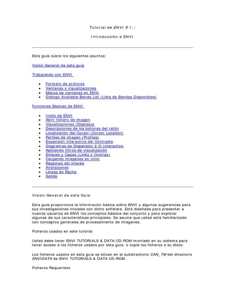 Tutorial De Envi 1 Pdf Ventana Informática Archivo De Computadora