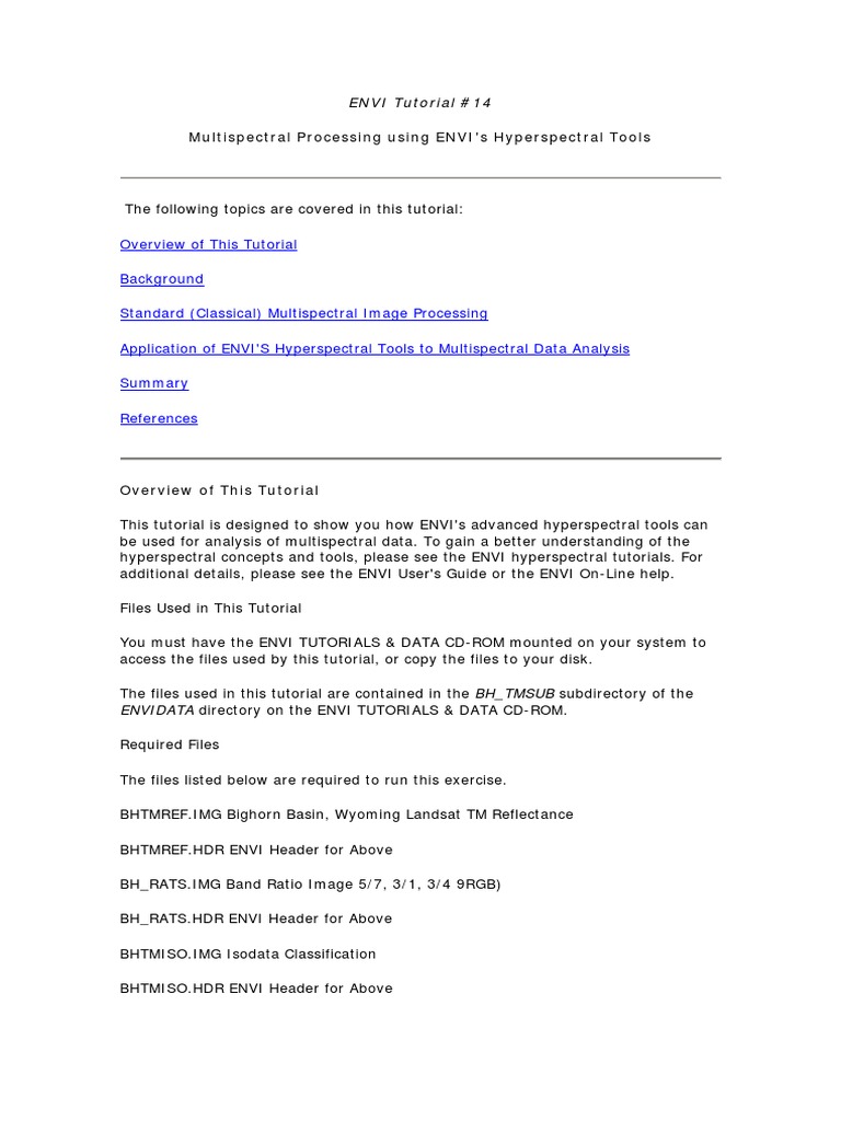 Envi Tutorial 14 Pdf Button Computing Rgb Color Model 