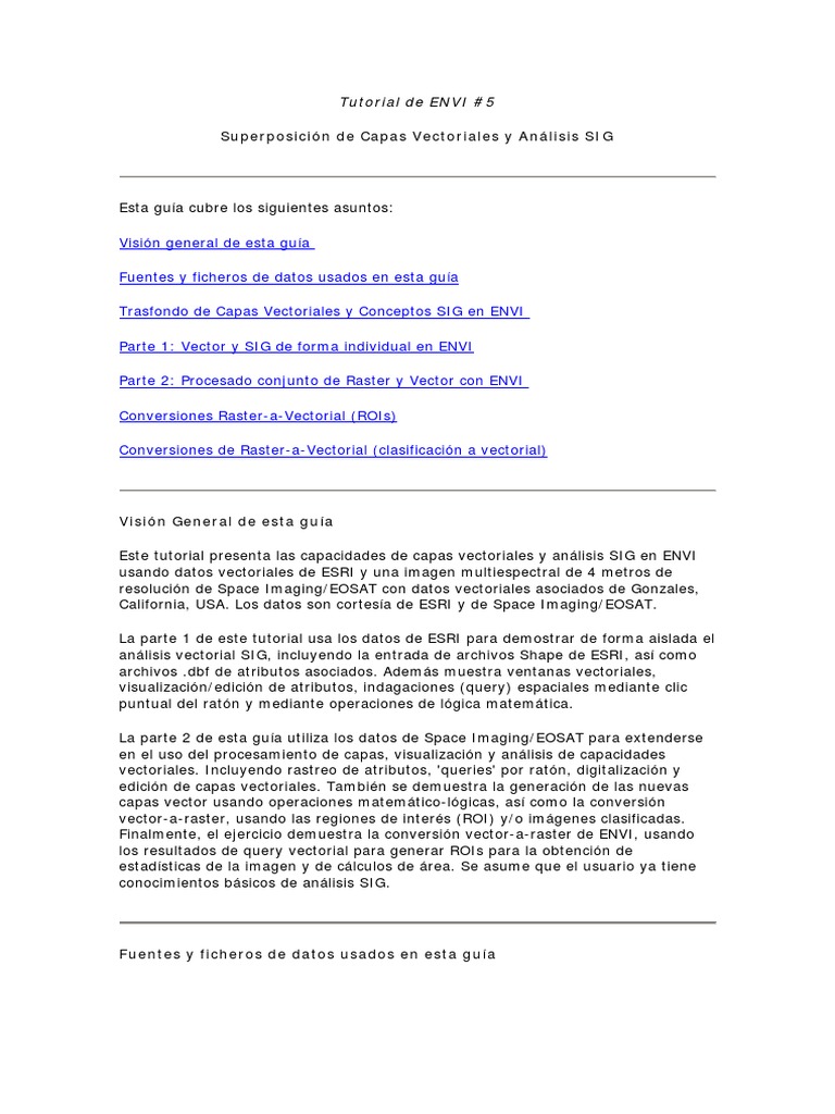 Tutorial de ENVI 5 | PDF | Sistema de información geográfica | Ventana (informática)