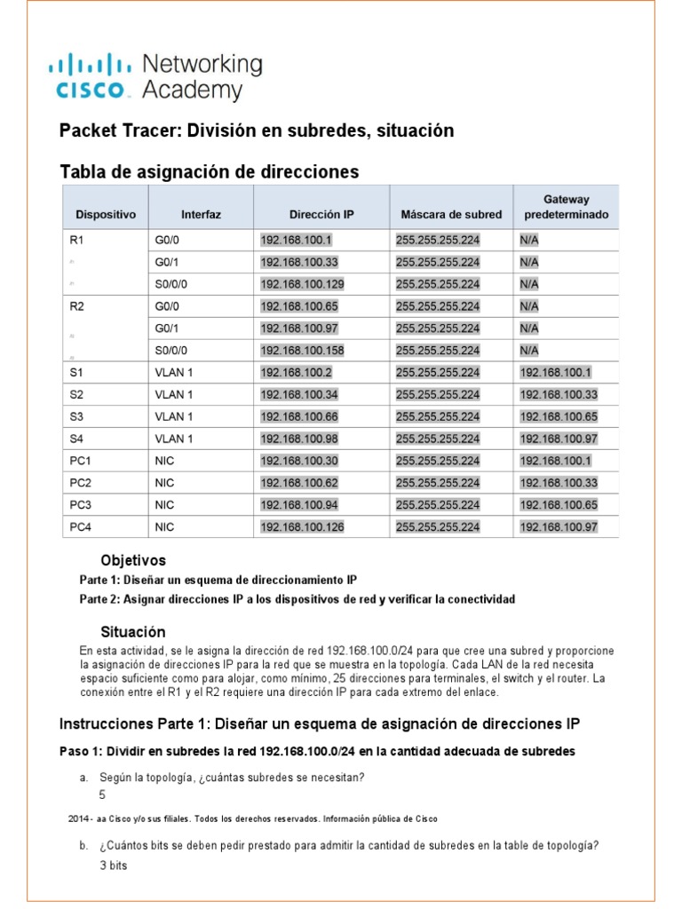 1175-Packet-Tracer-Subnetting-Scenario Kenneth Torres | PDF | Dirección IP | Estándares de internet