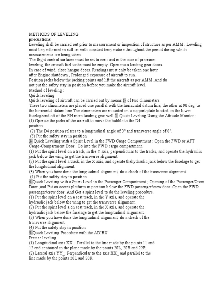 Methods of Leveling | PDF | Aircraft | Vehicles