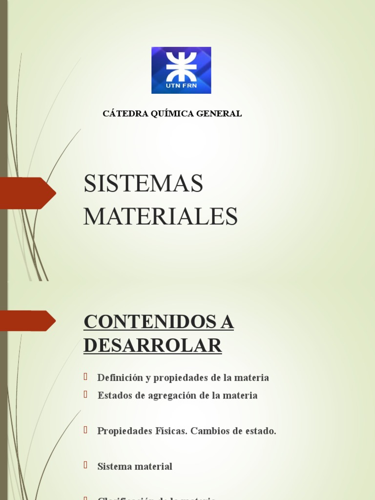 SISTEMAS MATERIALES - Teoría | PDF | Mezcla | Sustancias químicas
