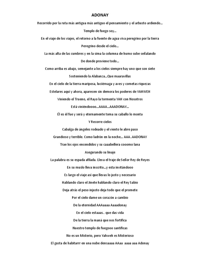 ADONAY Letra | PDF