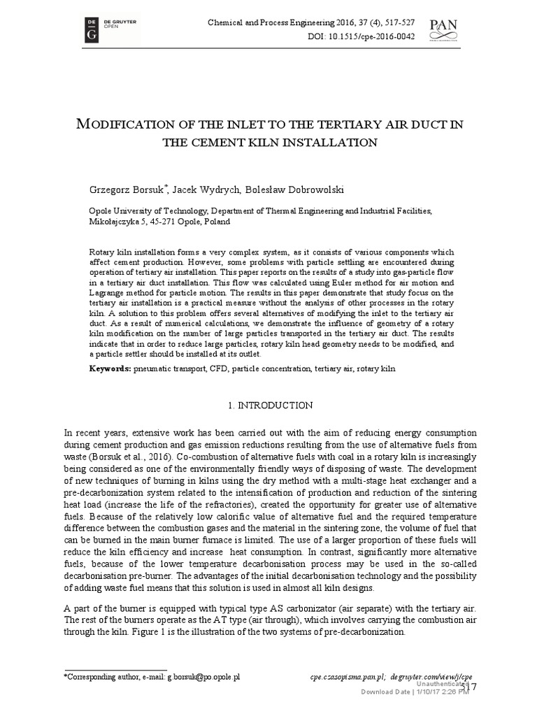 Modification of The Inlet To The Tertiary Air Duct | PDF | Turbulence ...