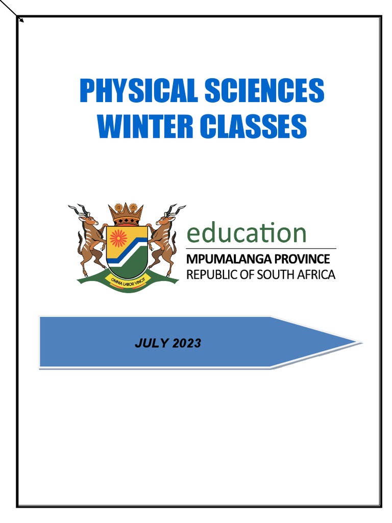 Physical Sciences Winter Classes Manual June 2023 | PDF | Force ...