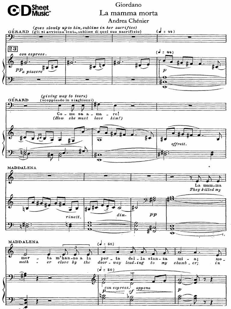 Giordano-La Mamma Morta - PDF Versión 1 | PDF