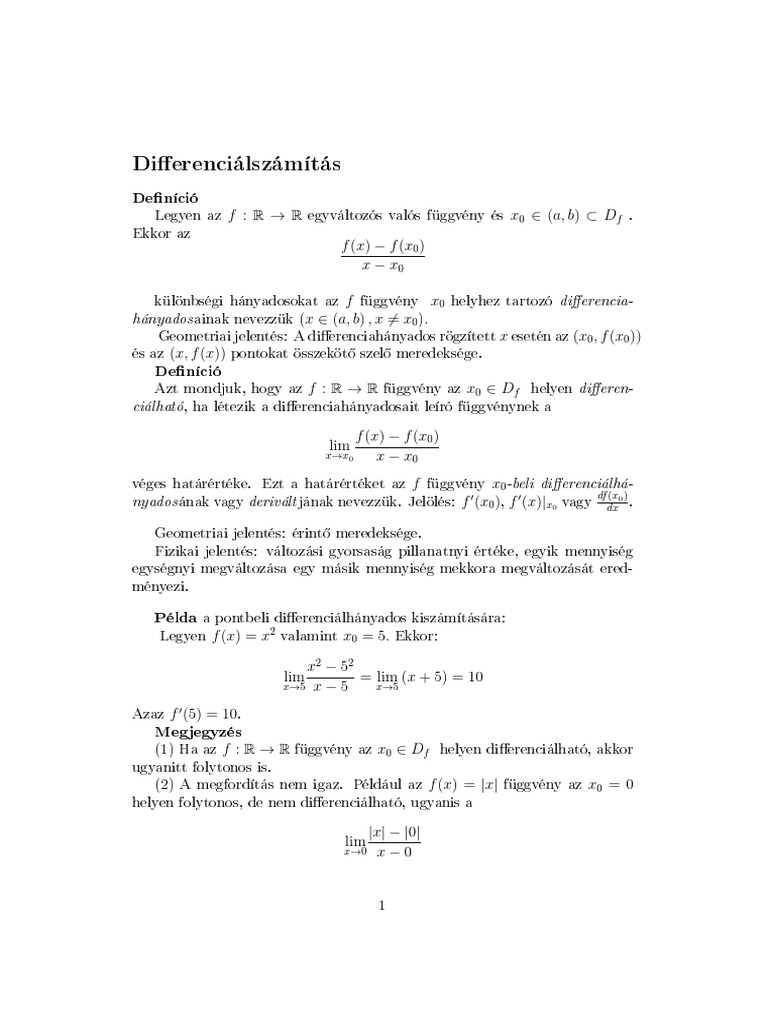 Diff Szamitas | PDF