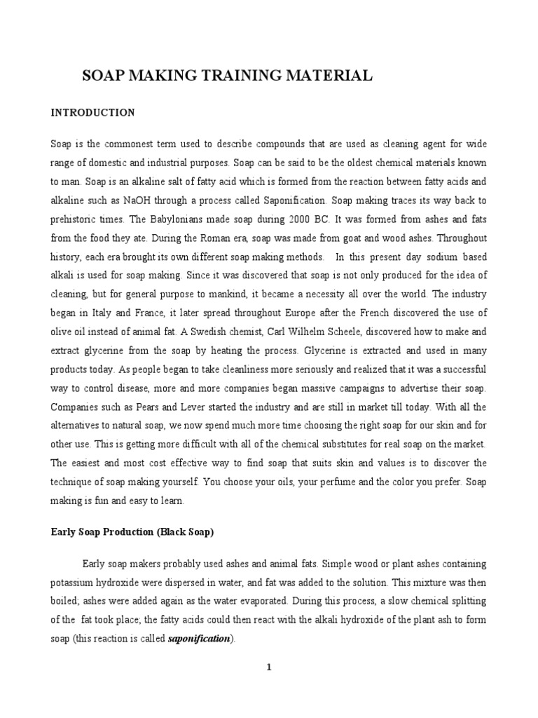 Edited Soap Training Material | PDF | Soap | Sodium Hydroxide