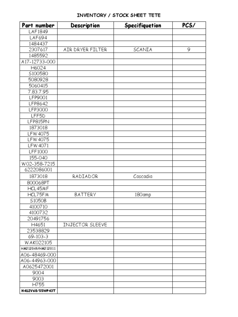 Ficha de Stock | PDF | Inventory | Logistics