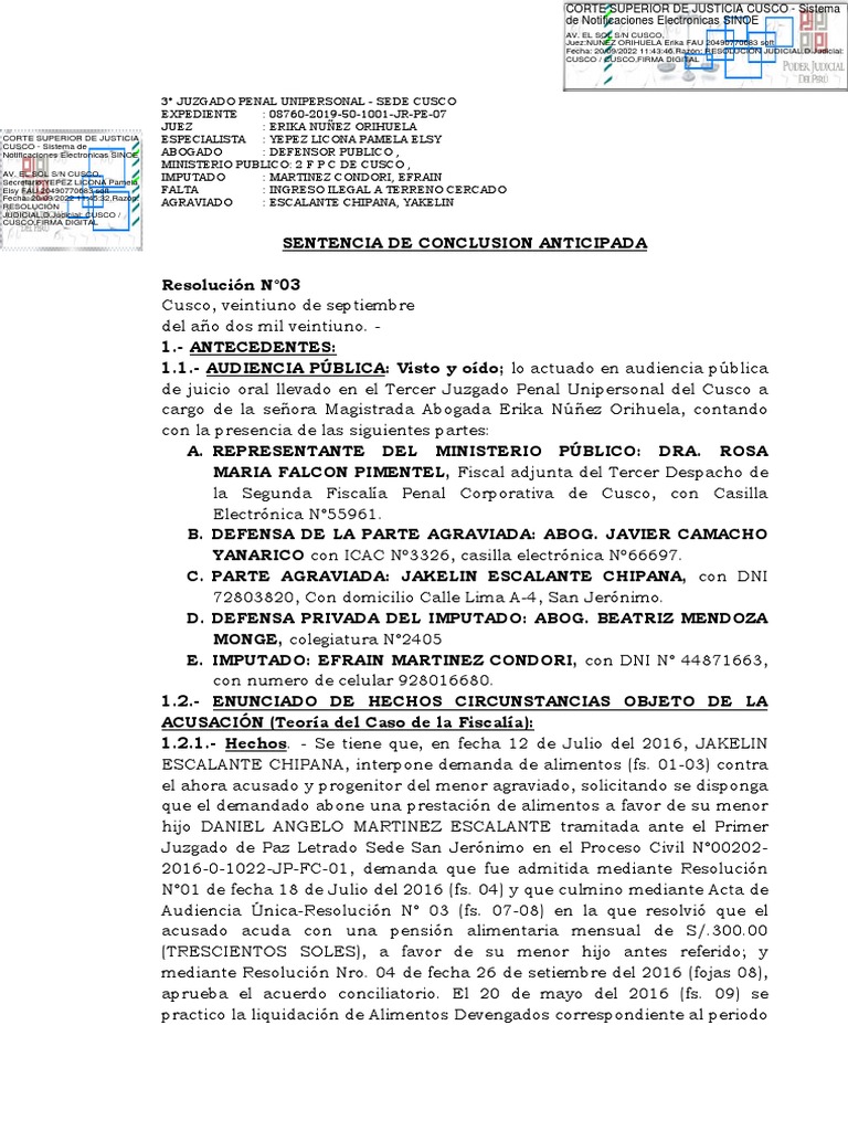 Conclusión Anticipada OAF | PDF