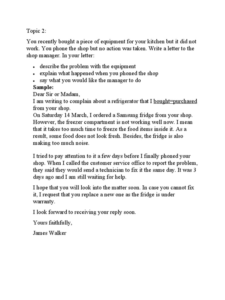 Sample complain letter | PDF