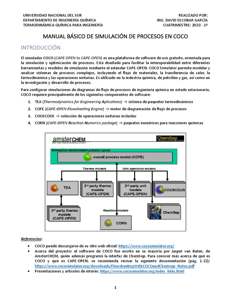 COCO - Manual Introductorio (2023-1) | PDF | Ingeniería mecánica | Termodinámica