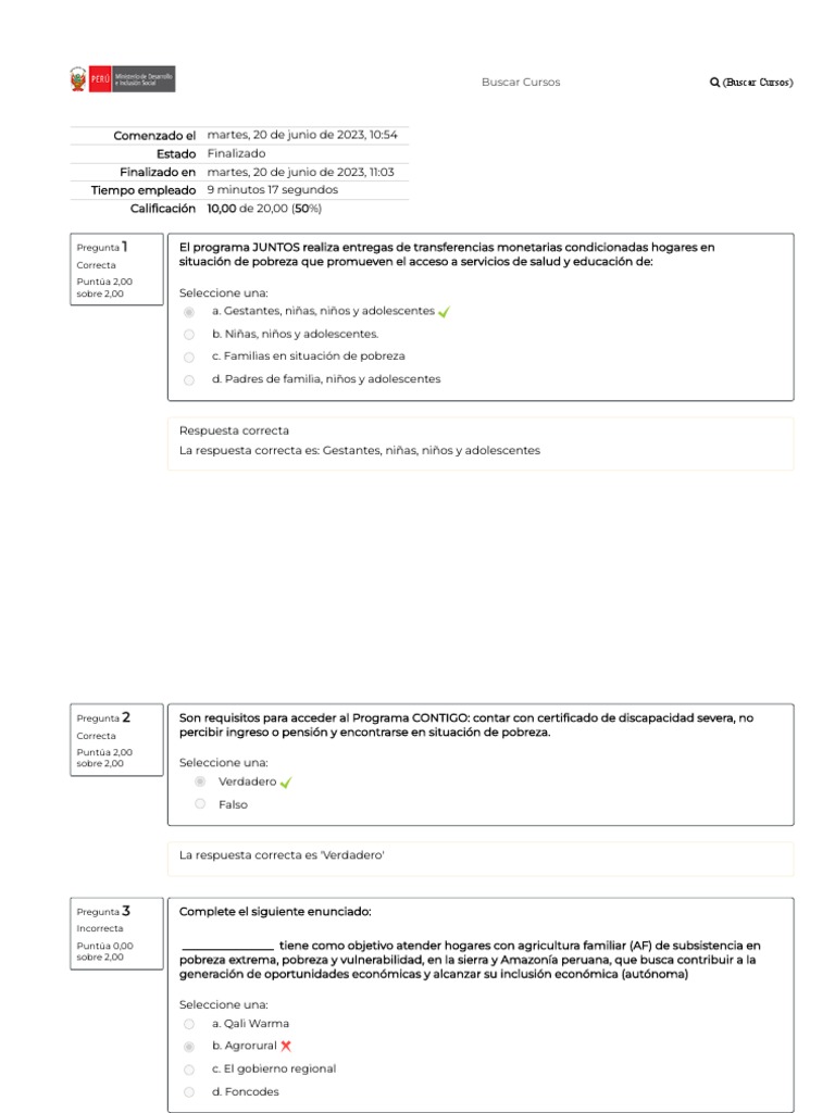 Evaluación Del Módulo III Final - MIDIS | PDF