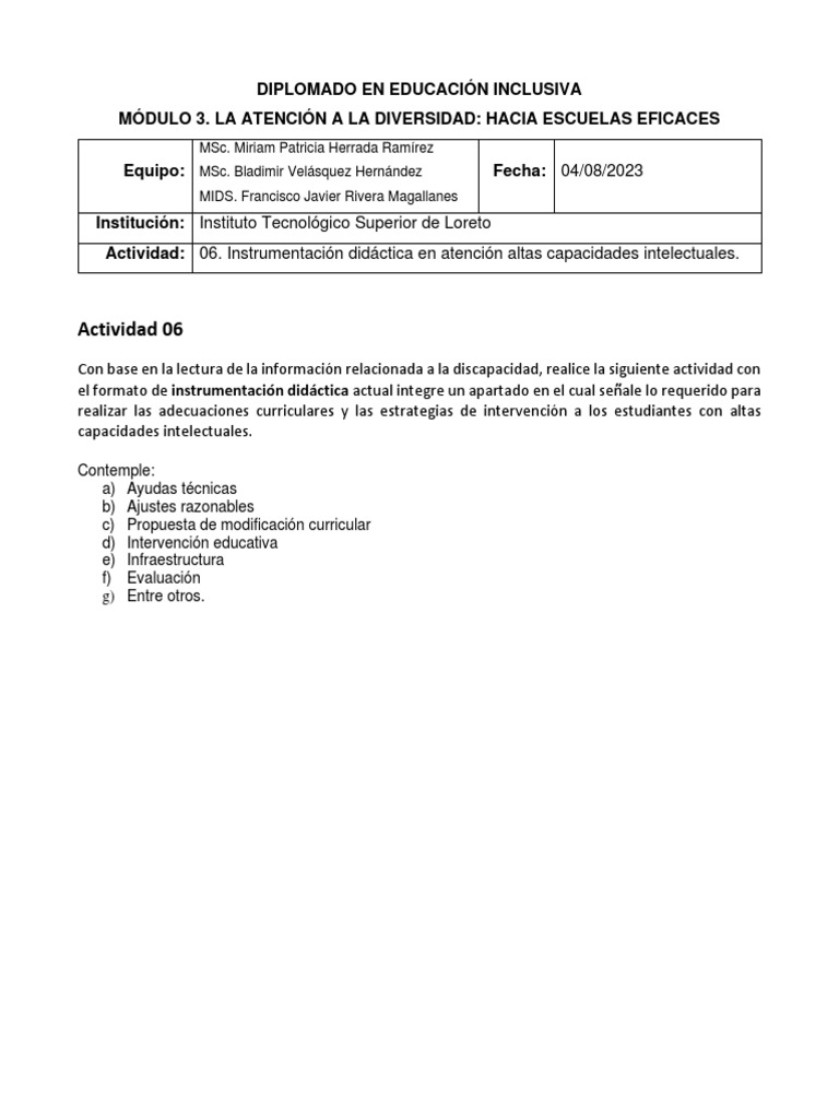 M3 Act06 Instr Altas Capacidades | PDF | Objeto (informática) | Programación orientada a objetos
