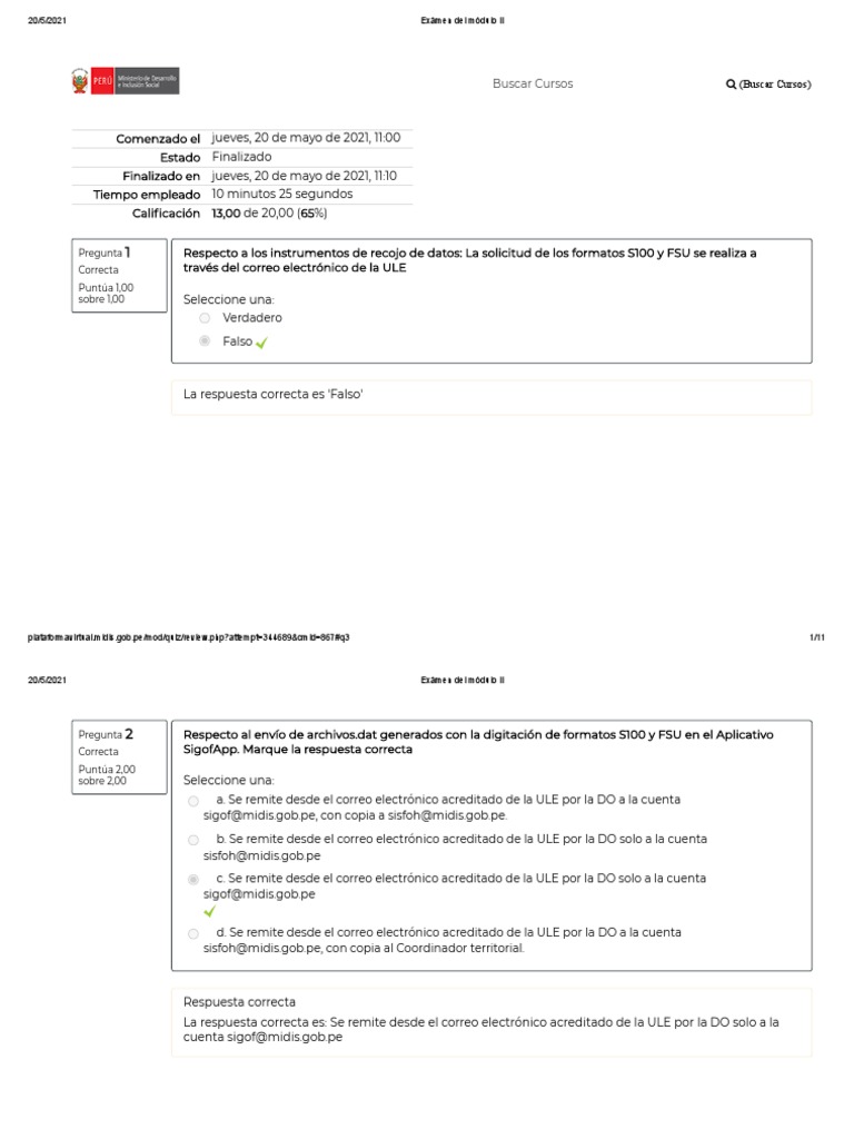 Exámen Del Módulo II SISFOH - ULE | PDF | Informática