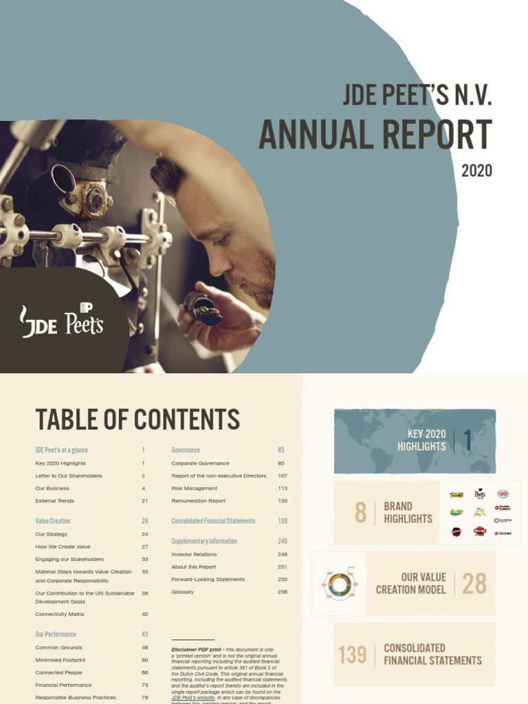 Jde Peets Annual Report 2020 | PDF | Coffee | Brand