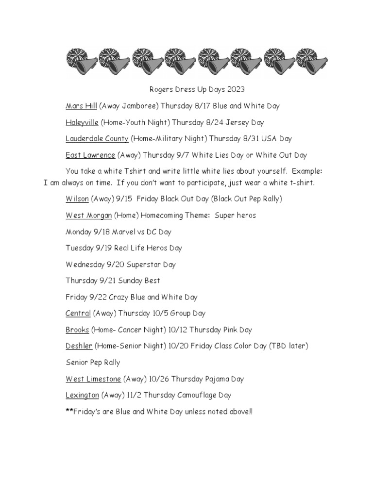 Rogers Dress Up Days 2023 | PDF
