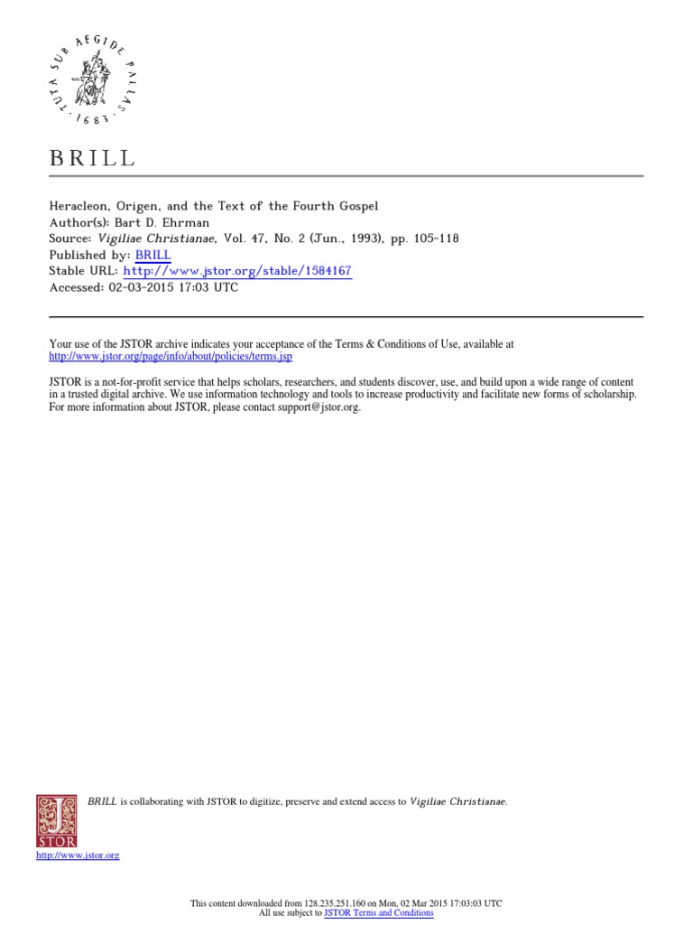 Heracleon and Origen on John's Gospel | PDF | Origen | Exegesis