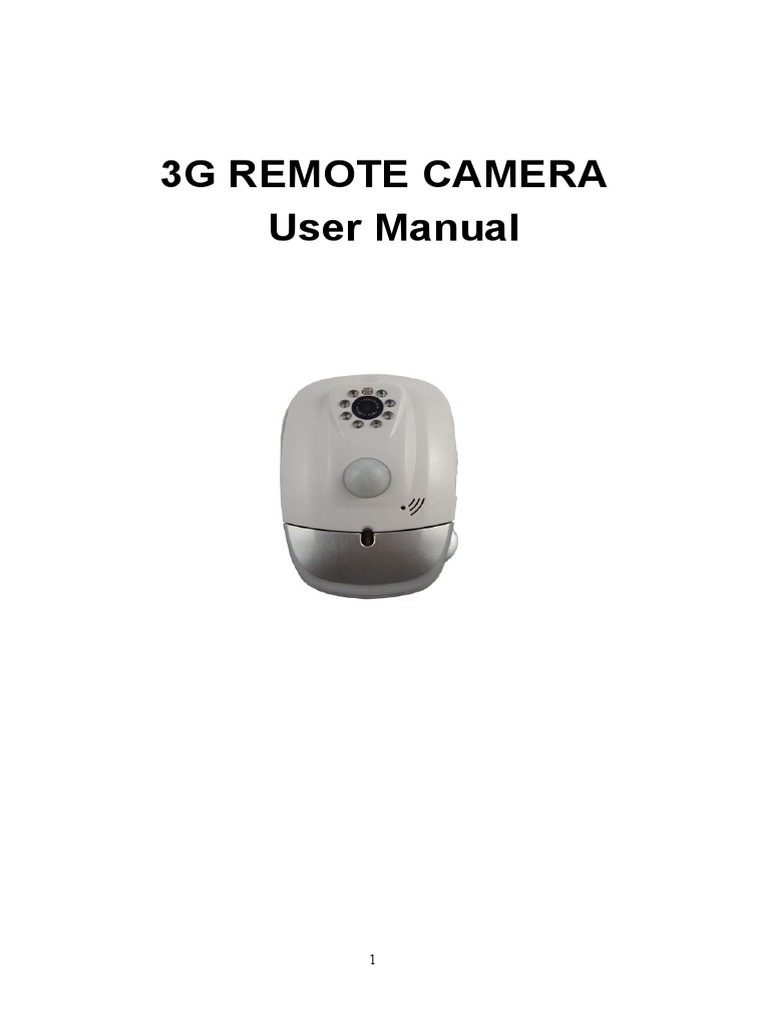 3G Remote Camera User Manual | PDF | Camera | Remote Control