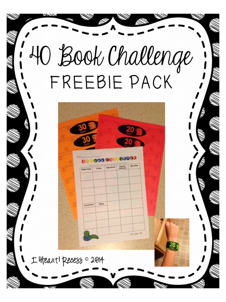 40 Book Challenge Reading Log Template | PDF | Writing | The Arts