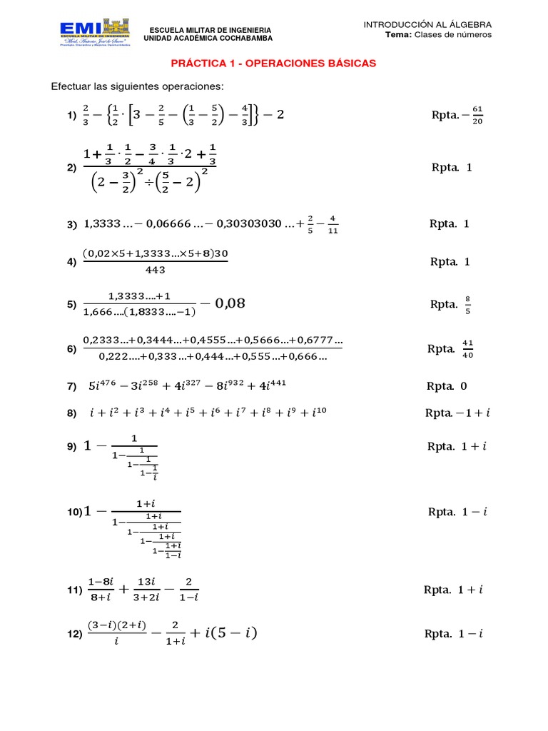 Operaciones Básicas | PDF