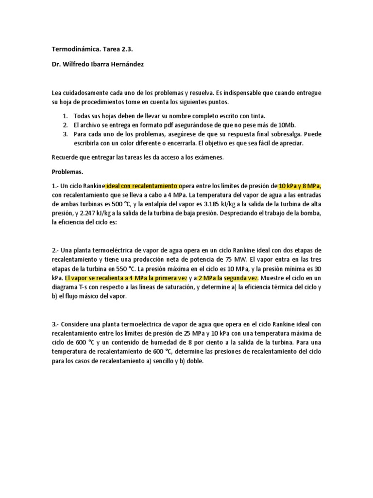 Tarea 2.3 TERMO | PDF
