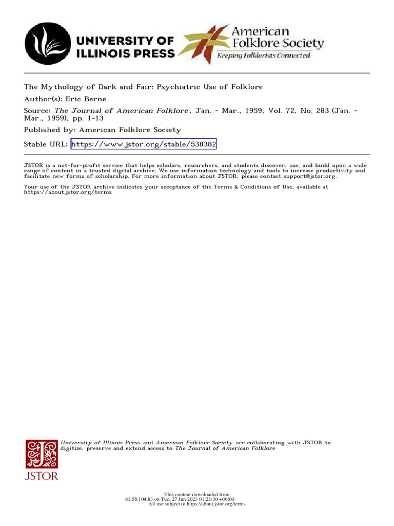 The Mythology of Dark and Fair | PDF | Psychiatry | Blond