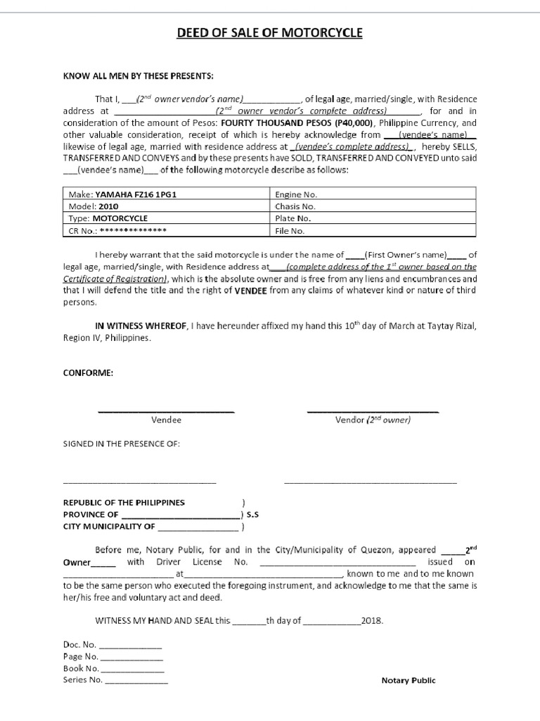 Deed of Sale | PDF