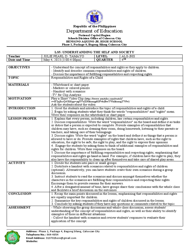 DLP Cot 1-1 | PDF | Rights | Behavioural Sciences