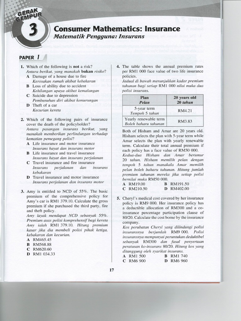 Tingkatan 5 Bab 3 INSURANS | PDF