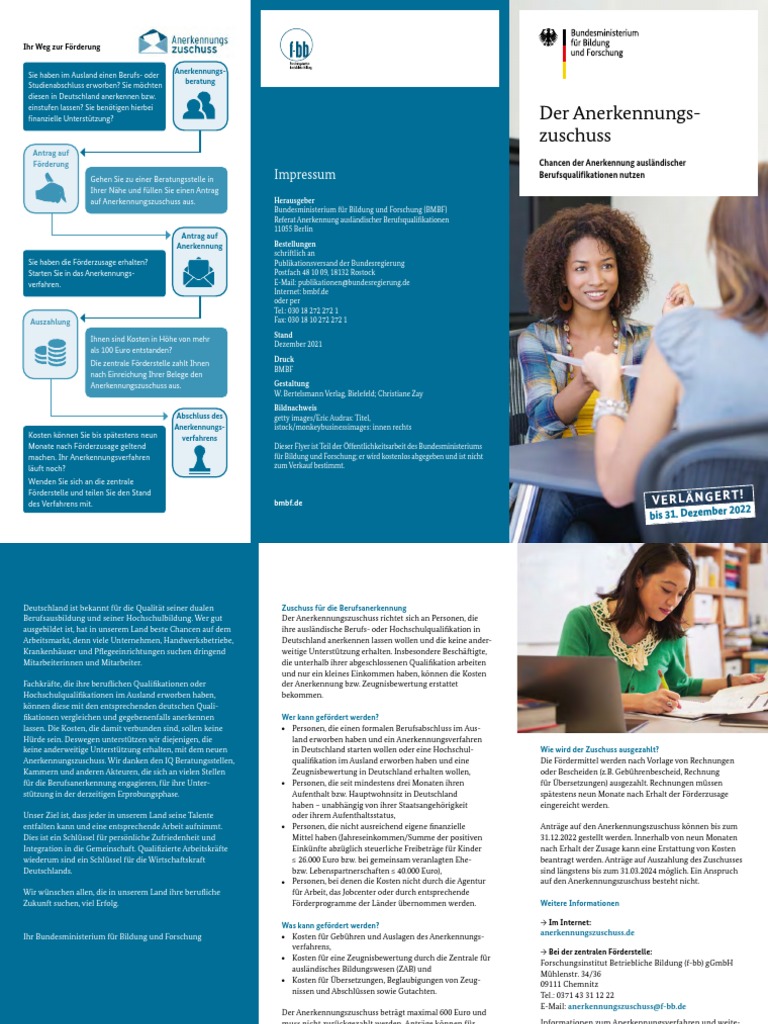 Der Anerkennungszuschuss | PDF