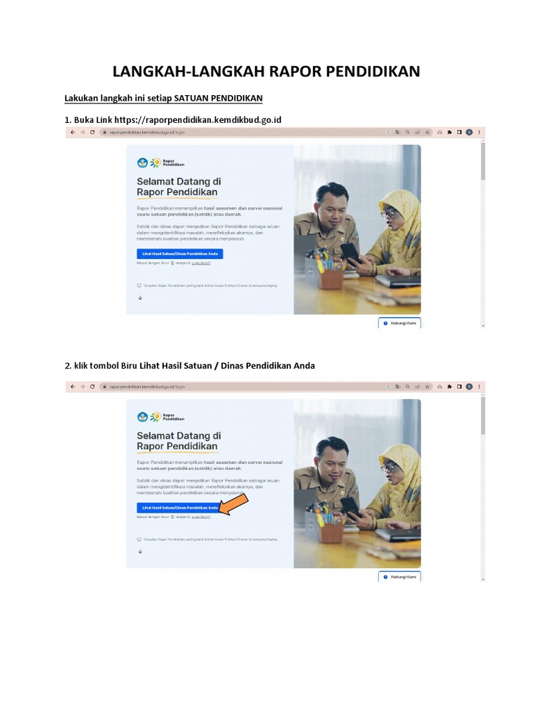 Langkah Langkah Rapor Pendidikan 2023 | PDF