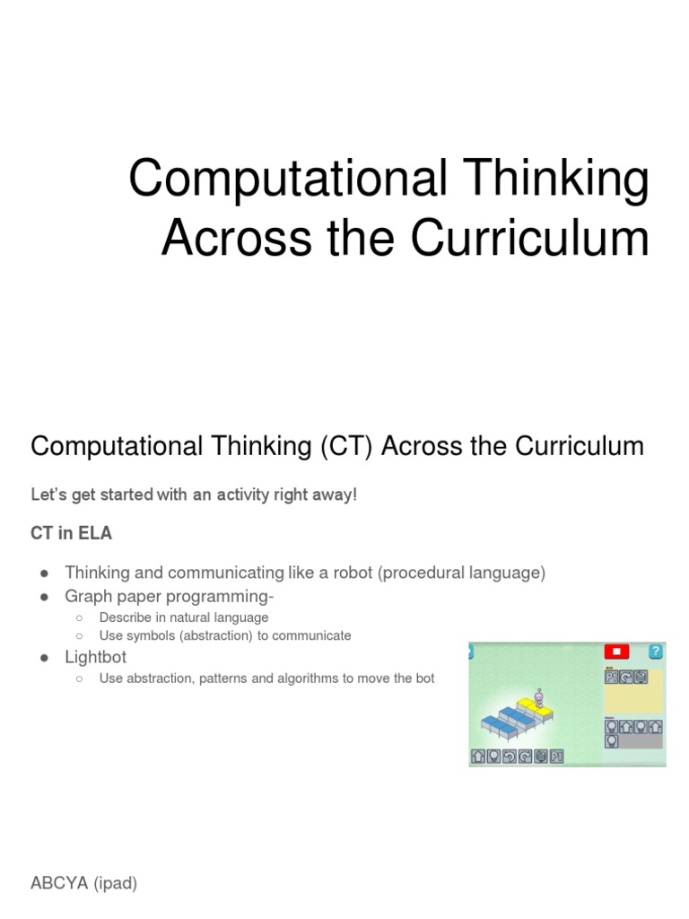 Computational Thinking Across The Curriculum STEM Sym 2018 | PDF | Thought | Mathematics