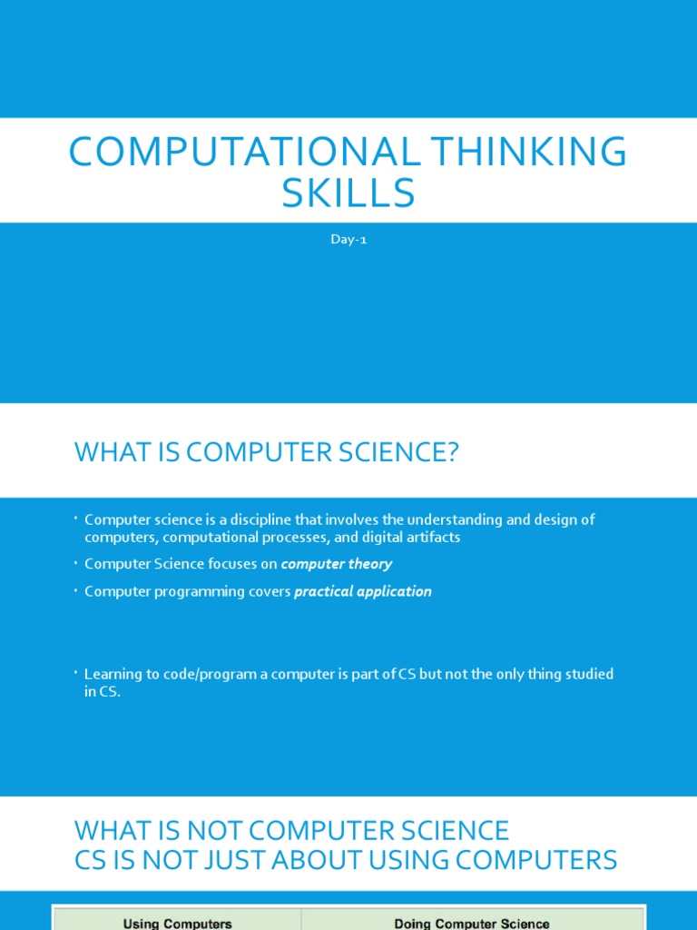 Computational Thinking Skills | PDF | Computer Science | Thought Computational Thinking Skills | PDF | Computer Science | Thought