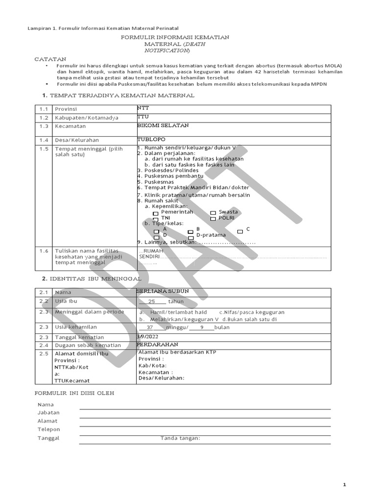 Draft - Formulir OVM OVP | PDF