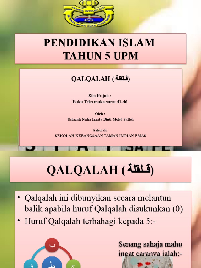 NOTA PENDIDIKAN ISLAM TAHUN 5 (Qalqalah) | PDF