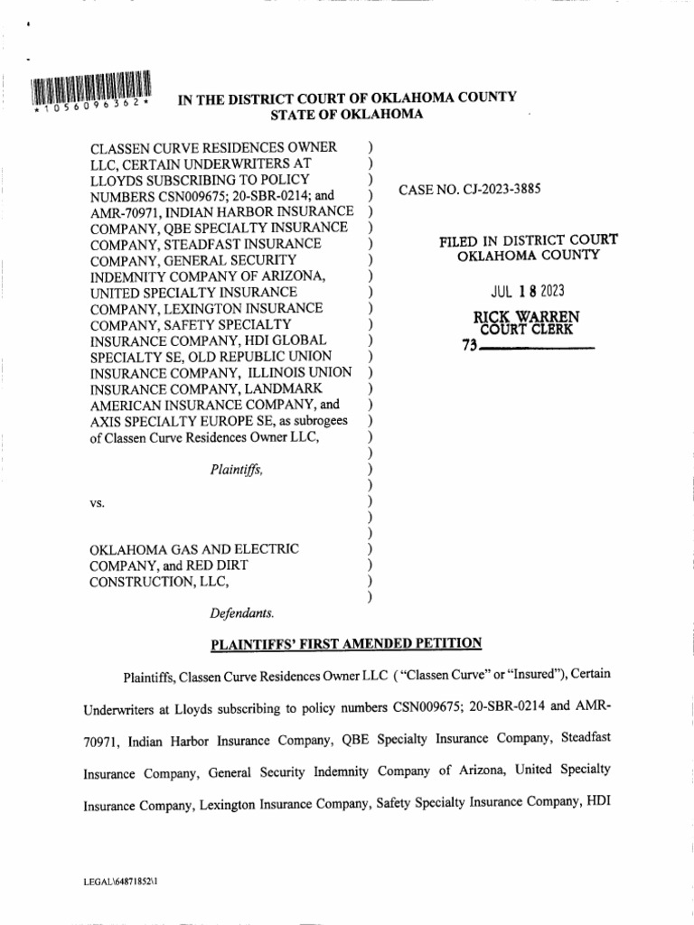 OG&E, Red Dirt Construction Lawsuit | PDF