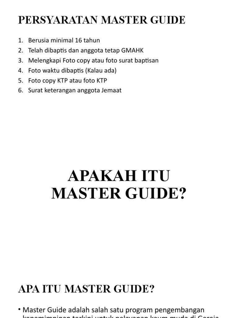 1 Apakah Itu Master Guide | PDF