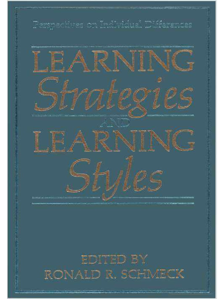 Schmeck (1988) Learning Strategies and Learning Styles | PDF | Learning ...