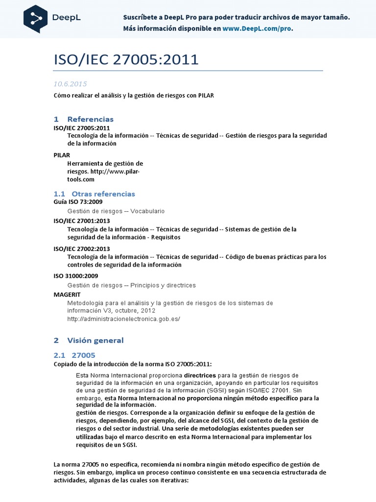 ISO27005 Es | PDF | Riesgo | Seguridad de información
